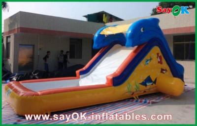 China Inflatable Slip N Slide Bouncer with Pool Shark Theme 0.55mm PVC 3m x 3m x 3m for sale