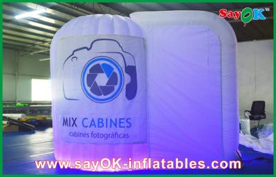 China Circular Inflatable LED Photo Booth Fire-Proof Oxford Cloth 2.4m x 2.4m x 2.5m for sale