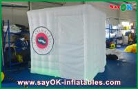 China Portable Square Inflatable Photo Booth 2.4m Wedding Decoration with LED Lights for sale