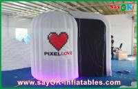 China White Rounded Inflatable Photo Booth 2.4m x 2.4m x 2.5m 210D Oxford Cloth with LED Light for sale