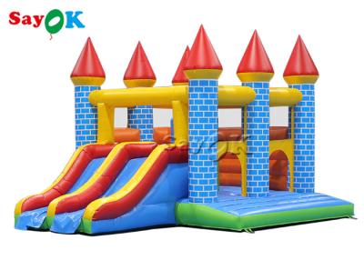 China Commercial 5m Inflatable Bouncy Castle with Slide 0.55mm PVC Tarpaulin for sale