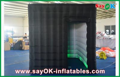 China Fire-Proof Inflatable Photo Booth with 12-Color LED Lights - 2.4×2.4×2.5M Size Options for sale