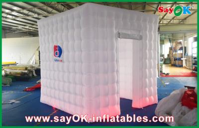 China Inflatable Photo Booth with LED Lights Oxford Cloth 2.4x2.4x2.5m Eco-Friendly Customizable for sale