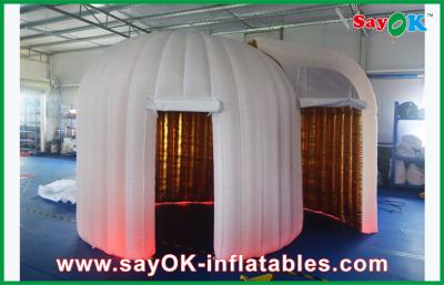 China Golden Inflatable Photo Booth Two Doors with LED Lighting and CE Blower 2.4x2.4x2.5m for sale