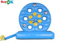 China Inflatable Football Toss Game 9.84ft Blue PVC Tarpaulin Outdoor Shooting Game for Kids Adults for sale
