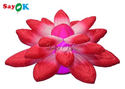 China 3.28ft Lobby Stage Decoration With Red Inflatable Lights Hanging Lotus for sale