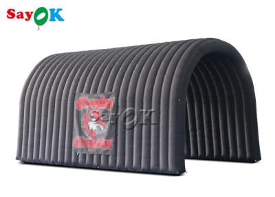 China PVC Tarpaulin Inflatable Medical Tent 6x3x3m Black Outdoor Dome Passport Portable Event Entryway with LED Lights for sale