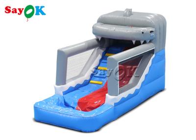 China Commercial PVC Inflatable Shark Slide for Toddlers Wet Dry Bounce 0.55mm for sale
