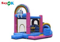 China Commercial Grade PVC Unicorn Inflatable Bounce House 3x3.5x2.4m Indoor Outdoor Trampoline for sale
