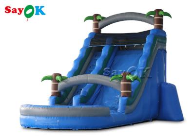 China Custom Inflatable Water Slide with Splash Pool 20ft Commercial Grade PVC Bouncy for sale