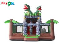 China Kids Inflatable Dinosaur Theme Bouncy Castle 13ft with Blower for Indoor Outdoor Party for sale