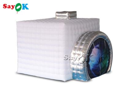 China Inflatable Photo Booth 3x2.7x2.5m White Oxford Cloth with LED Light and Air Blower for sale