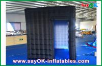 China Inflatable Photo Booth 2.4m Black with LED Lights Portable Picture Booth for sale