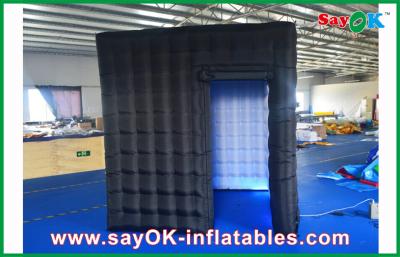 China Inflatable Photo Booth 2.4m Black with LED Lights Portable Picture Booth for sale