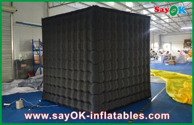 China Inflatable Cube Photo Booth 2.4x2.4x2.5m Black Outside White Inside with Logo Print for sale