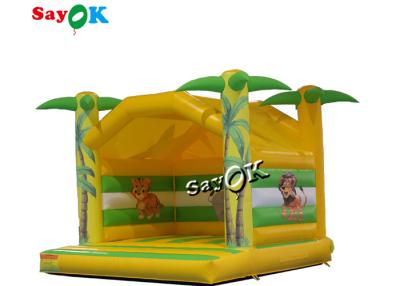 China Customized Coconut Tree Inflatable Bounce House 0.55mm PVC Tarpaulin 4x4x4.2m for sale