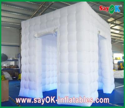 China Inflatable Photo Booth 2.4x2.4x2.5m Oxford Cloth with LED Lighting for Wedding Events for sale