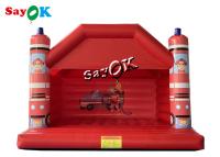 China Fire Themed Red Inflatable Bounce Trampoline for Kids 10ft x 10ft CE Certified for sale