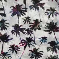 China Silver Yarn Floral Print Chiffon Fabric 85gsm for sale