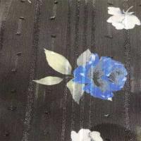 China Silver Yarn Digital Print Chiffon Fabric 75dx75d 120gsm Polyester Fabric for sale