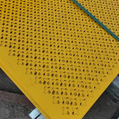 China Yellow Quincunx Hole Perforated Aluminum Sheet 0.5-5mm Decorative Panel for sale