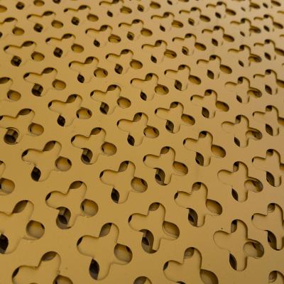 China Yellow Cross Hole Perforated Sheet Custom Irregular Hole Available for sale