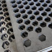 China Hexagonal Hole Decorative Perforated Metal Sheet Custom Thickness  0.5mm-3mm for sale