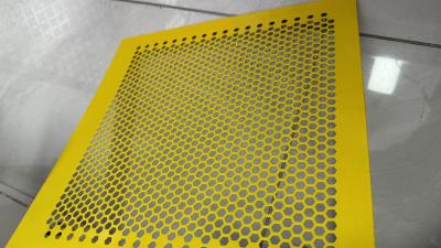 China Yellow Powder Coated Hexagonal Honeycomb Perforated Sheet 1.0mm Thickness 6mm Hole for sale