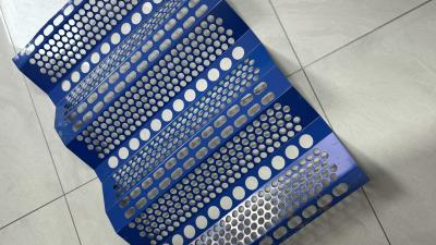 China Blue Special Shaped Hole Perforated Metal Screen Divider for sale