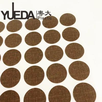 China Customized PVC Wood Grain Screw Cover Stickers 10mm-50mm Diameter for Panel Furniture for sale