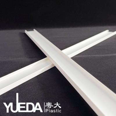 China White Fluted PVC Extrusion Profiles 20mm for Wardrobe & Cabinet Sealing - Chemical Resistant Plastic Trim for sale
