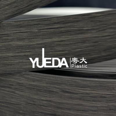 China Matte Dark Gray Wood Grain Edge Banding Edging Strip M8771 Heat Resistant Custom Width for sale