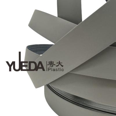China 1mm Gray PVC Edge Banding with 65°C Heat Resistance - Customizable Width & Length for Furniture for sale