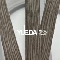 China Dark Brown Wood Grain Plastic Edge Banding Tape 22mm x 0.5mm Moisture Proof Furniture Edging Strip for sale