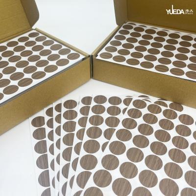 China Dustproof Self-Adhesive PVC Screw Hole Stickers 10-50mm Diameter for Furniture Repair and Concealment for sale