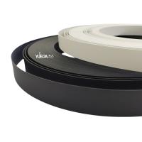 China Black White Dual Color Skin Feel Edge Banding PVC 22mm x 2mm Durable Seamless Furniture Edging for sale