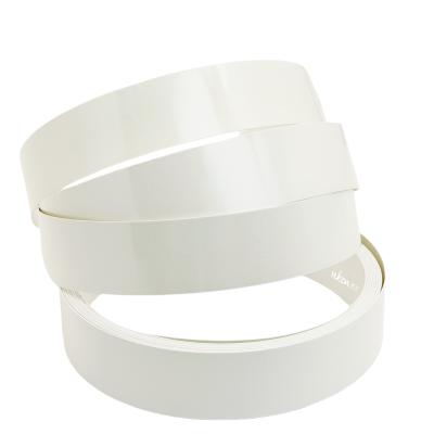 China White Silver Shimmer High Gloss PVC Edge Banding Strip 22mm x 0.5mm for Furniture Cabinet Wardrobe Trim for sale
