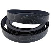 China A1789 Black Grey Marble Grain PVC Edge Banding 22mm x 2mm High Definition Printed Crack Vein Furniture Edge Sealing Strip for sale