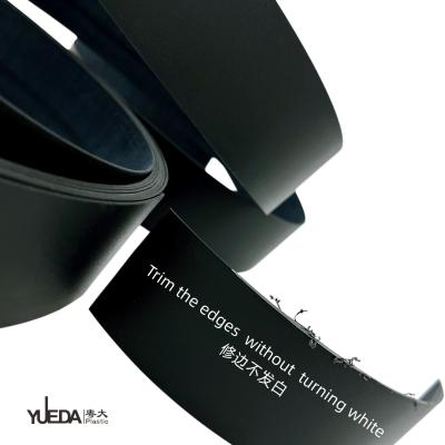 China YUEDA Matte Black Edge Banding Tape 0.4-3mm Thickness No Whitening After Trimming Flexible Wear Resistant Edge Sealing Strip for Cabinets for sale