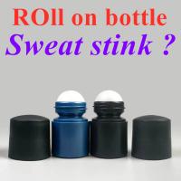 China 50ml Black Empty HDPE plastic roller ball Plastic Roll on Deodorant Antiperspirant Bottle with Black Lid for sale