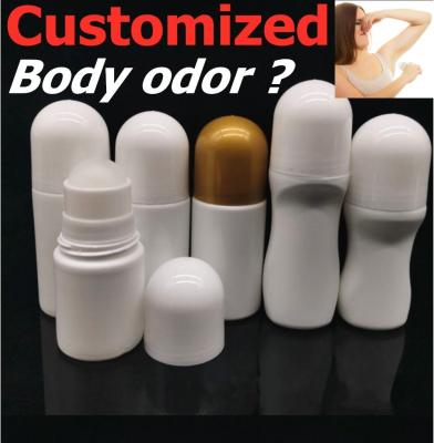 China Empty Refillable HDPE Roll On Bottles 30ml 50ml 60ml for Essential Oil Deodorant Cosmetic Packaging for sale