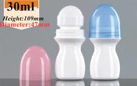 China Empty Refillable HDPE Roll On Bottles 30ml 50ml 60ml for Essential Oil Deodorant Cosmetic Packaging for sale