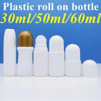 China HDPE Deodorant Roll on Bottle 50ml 60ml Antiperspirant Body Underarm Skin Care Plastic Packaging for sale