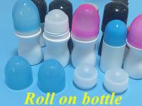 China 50ml HDPE Plastic Roll On Deodorant Bottle Round Roller Ball Antiperspirant Container for sale