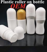 China 30ml 50ml 60ml Refillable empty Essential Oils Perfume Roll on Bottle Plastic Roller on Bottle with Plastic Roller ball for sale