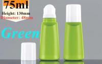 China Cosmetic Plastic Roll On Bottle Green Empty Deodorant Roller Bottles for sale