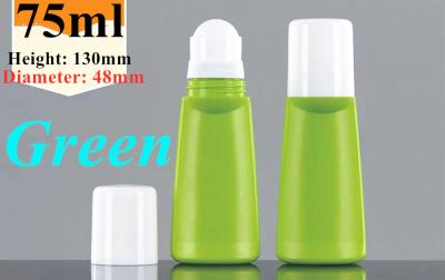 China Cosmetic Plastic Roll On Bottle Green Empty Deodorant Roller Bottles for sale