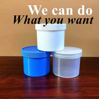 China Round PP Plastic Cosmetic Jar 150ml 250ml 500ml 1000ml Wide Mouth Empty Ointment Container for sale