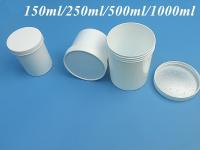 China 150ml 1000ml PP Plastic White Round Cream Jar Cosmetic Packaging with Screw Lid for sale
