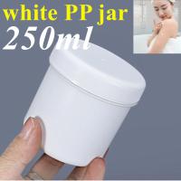 China 250g 500g Empty White PP Plastic Cream Jar with Screw Lid for Cosmetic Packaging for sale